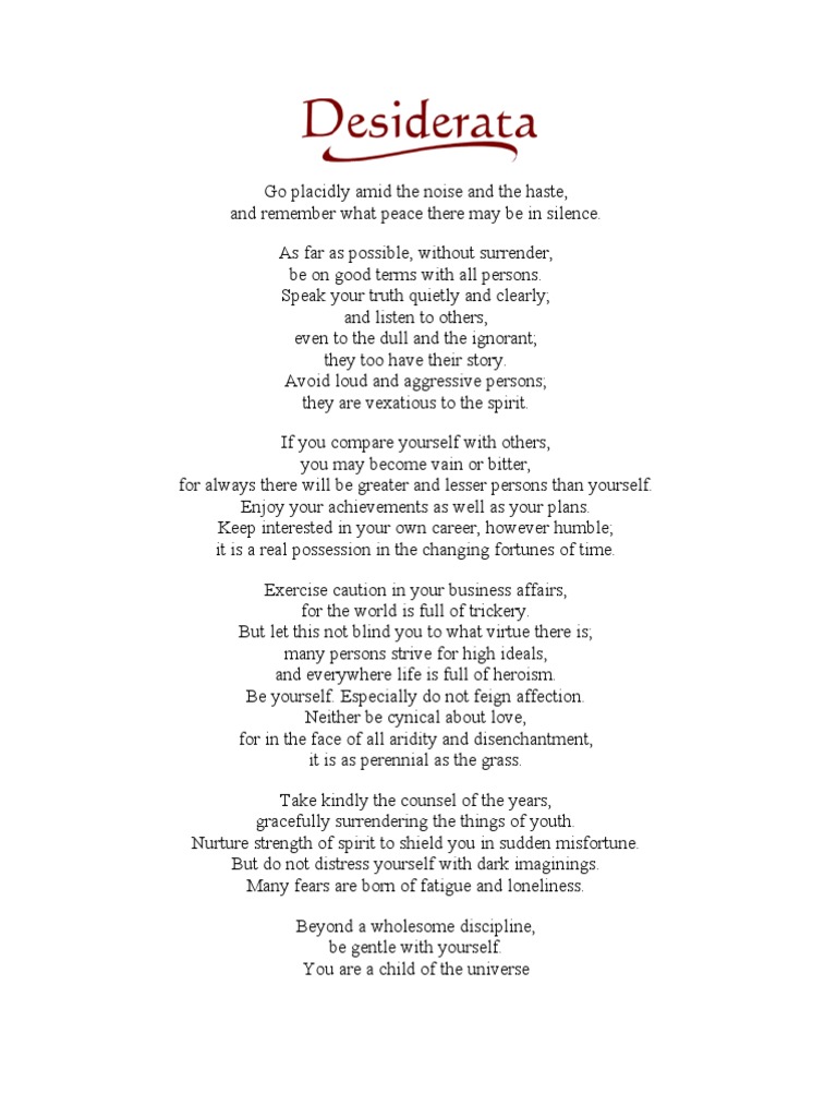 Desiderata | PDF