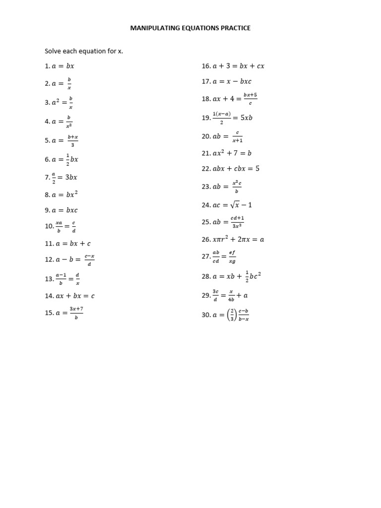 Manipulating equationsHAHAHAHA | PDF