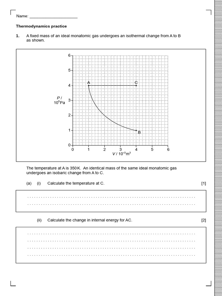 Thermodynamics - SQ Practice | PDF | Temperature | Heat
