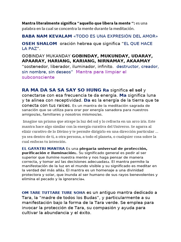 Mantras de Protección y Abundancia | PDF | Mantra | Espiritualidad