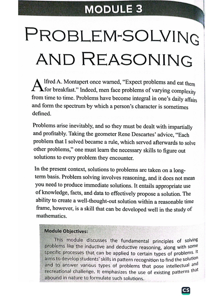 Problem Solving and Reasoning | PDF