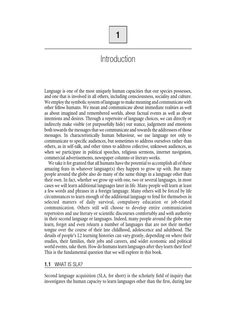 What Is Sla Pdf Second Language Acquisition Second Language