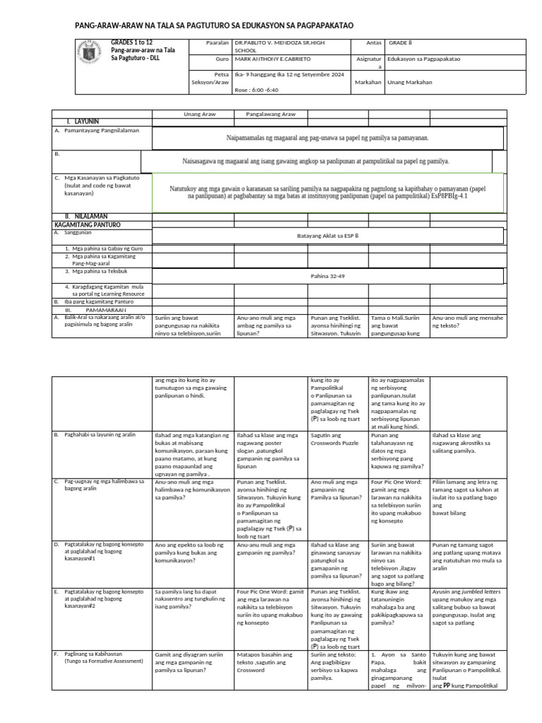 ESP DLL Week 7 | PDF