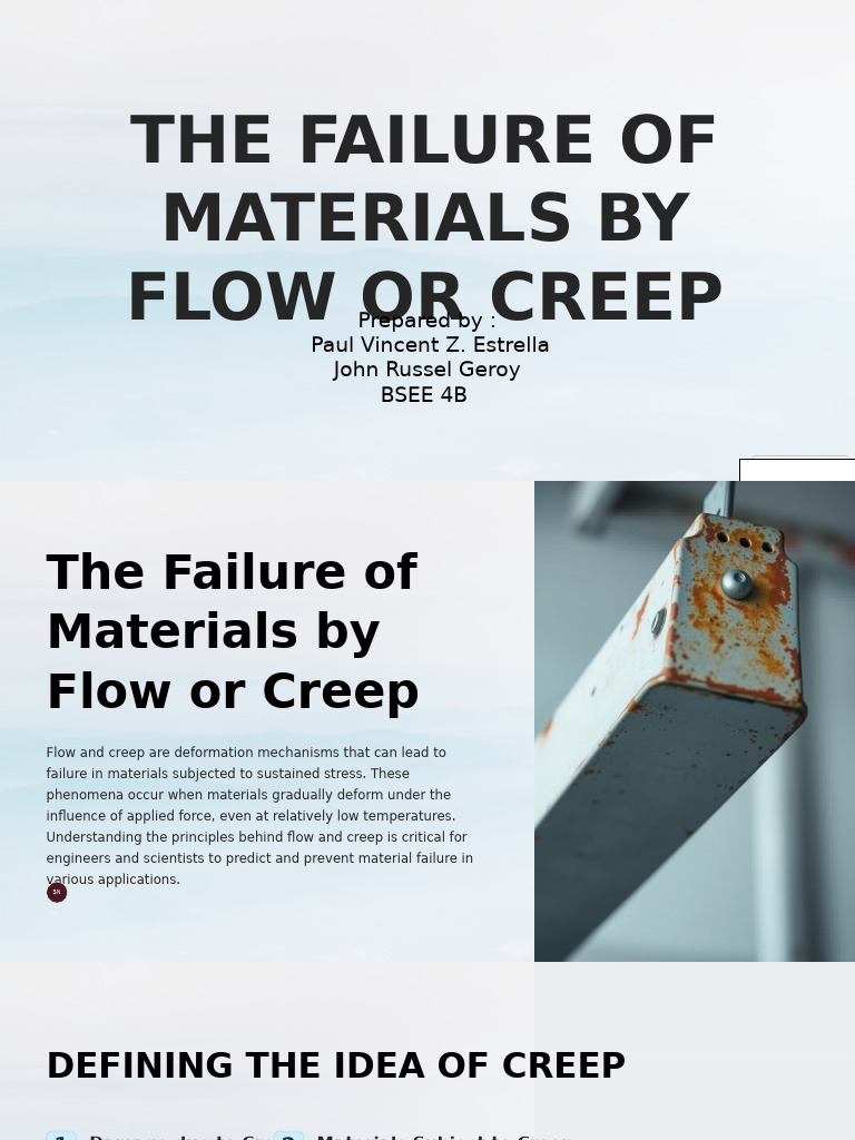 The Failure of Materials by Flow or Creep 1 | PDF | Creep (Deformation ...