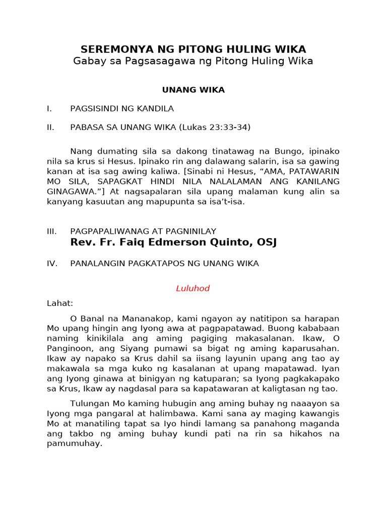 ANG PITONG HULING WIKA (Final Edit) | PDF