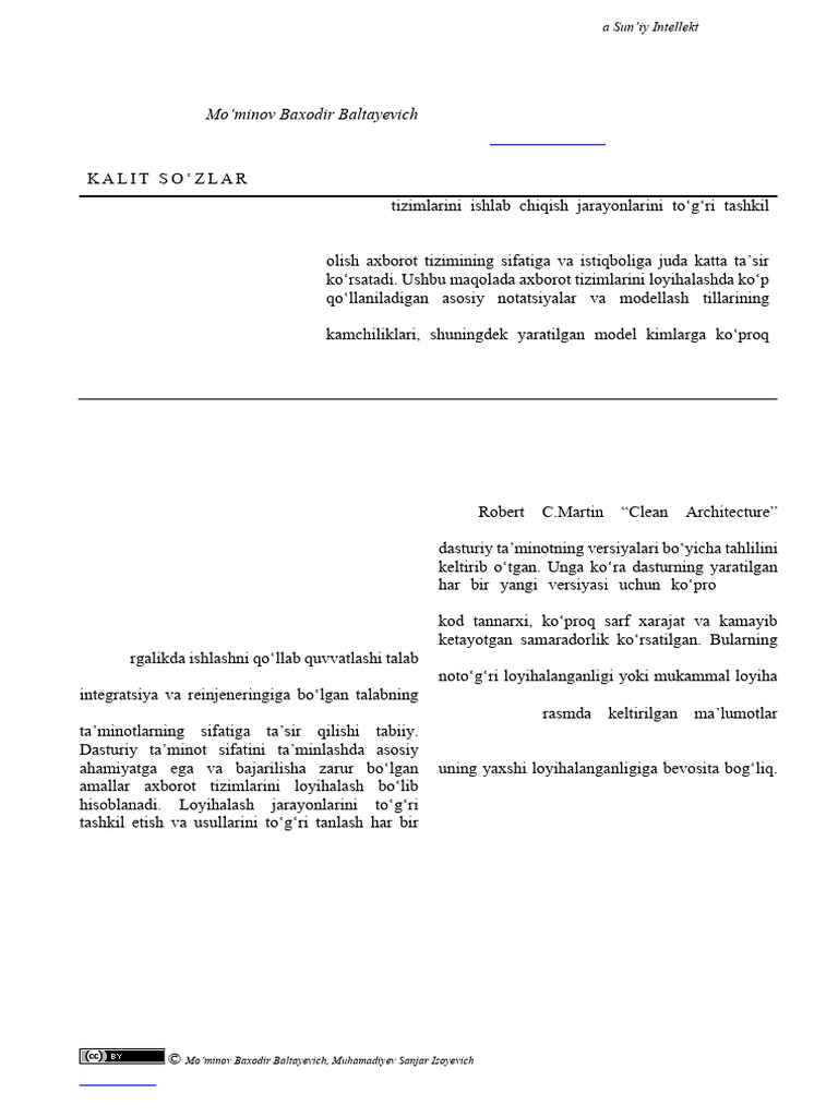 Axborot Tizimlarini Loyihalash Notatsiyalari Tahlili.: Mo Minov Baxodir Baltayevich, Muhamadiyev ...