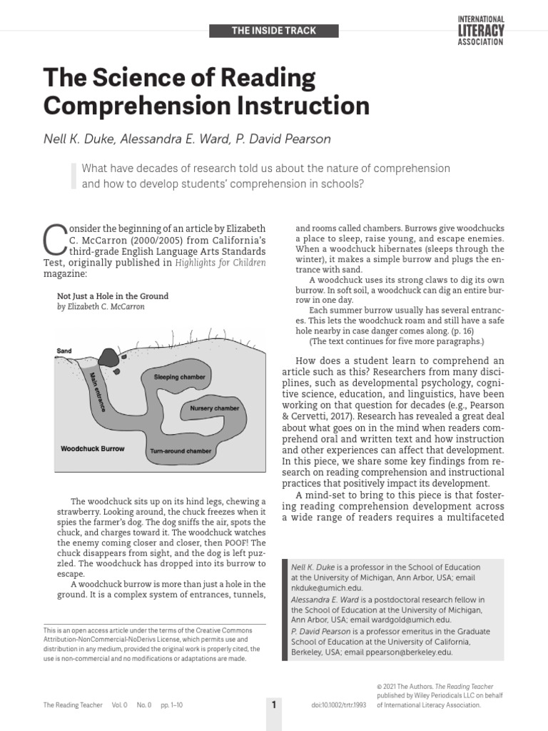 The Science of Reading Comprehension Instruction | PDF | Reading ...