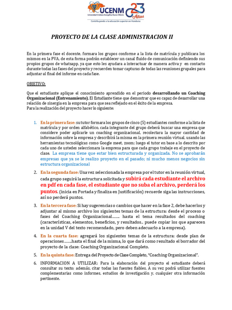 Proyecto de Clase | PDF | Información