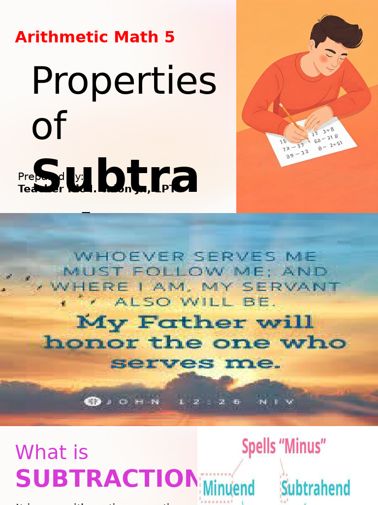 AM5 Q2 L1 Properties - of - Subtraction | PDF | Subtraction | Numbers