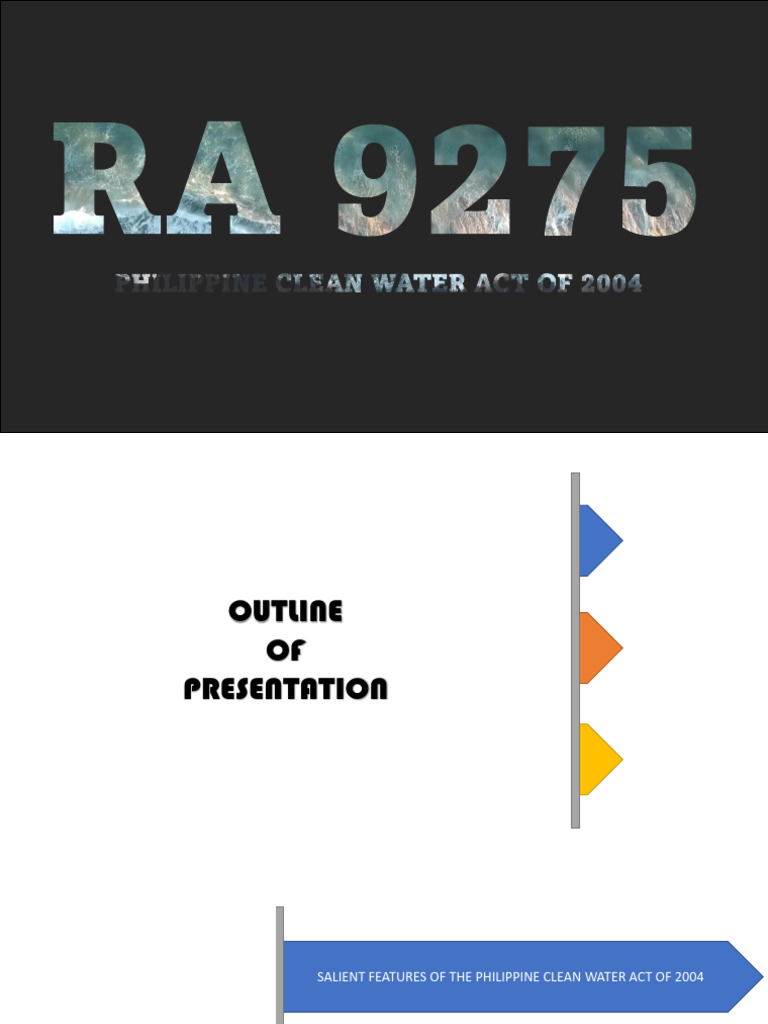 Salient Features of RA 9275 | PDF | Sewage Treatment | Water Pollution