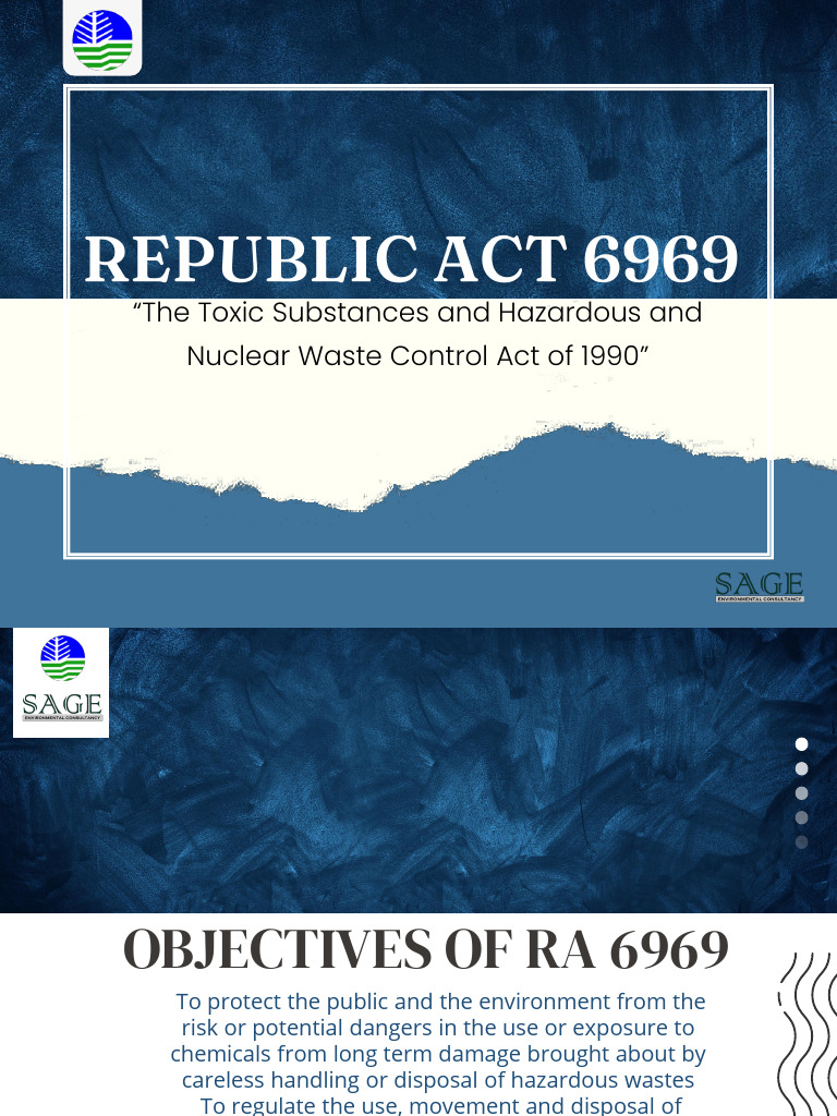 RA 6969 - Toxic Substances and Hazardous Waste Management Act and Related DAOs - Memo Circulars ...