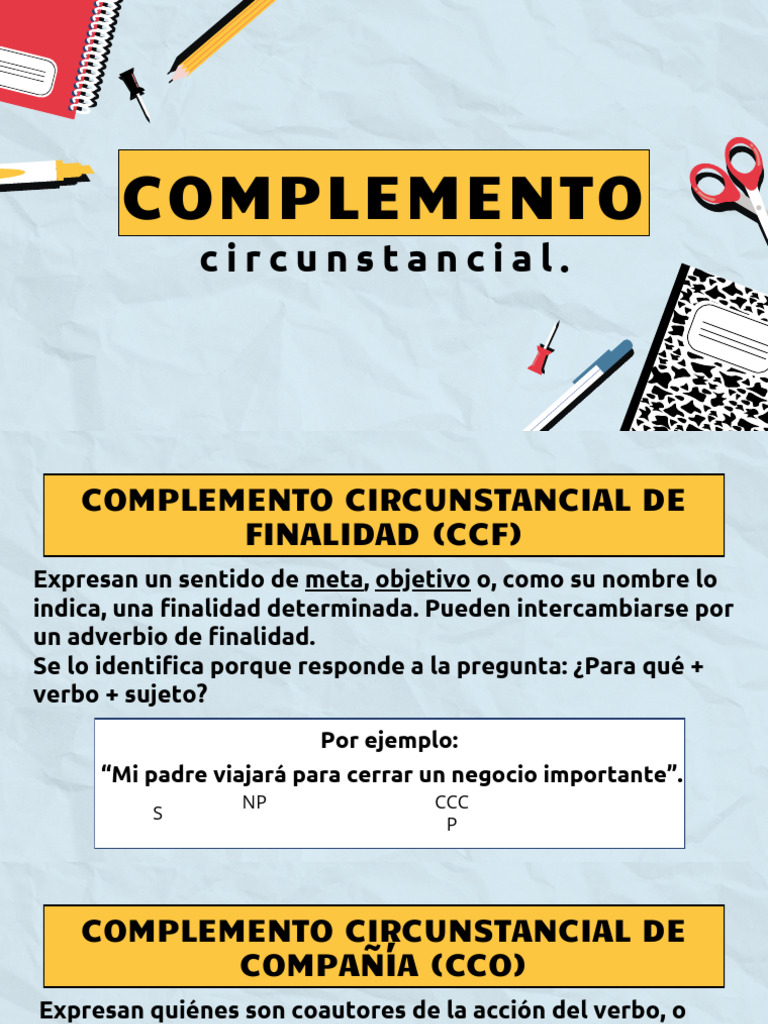 Complementos circunstanciales . | PDF