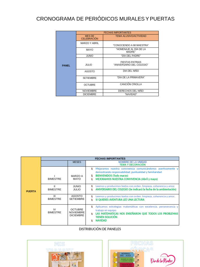 CRONOGRAMA DE PERIODICOS MURALES Y PUERTAS ORIGINAL 2 (2) | PDF