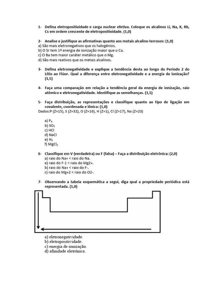 NP1 - Química Inorgânica I | PDF
