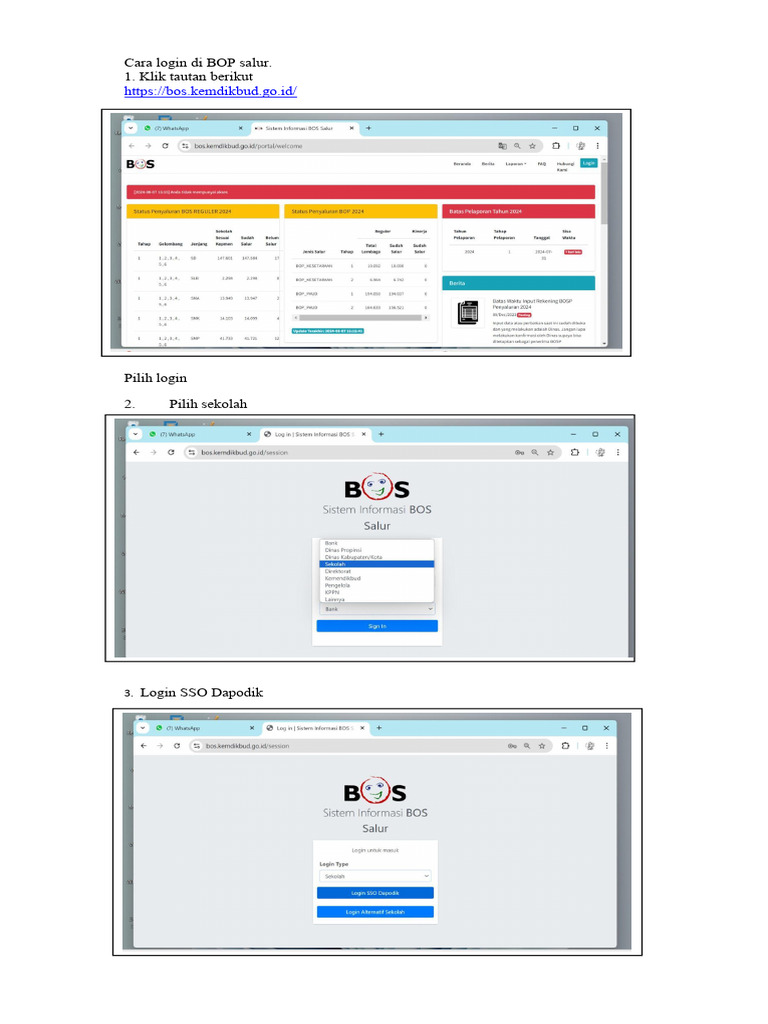 Cara Login Di BOP Salur Lengkap | PDF