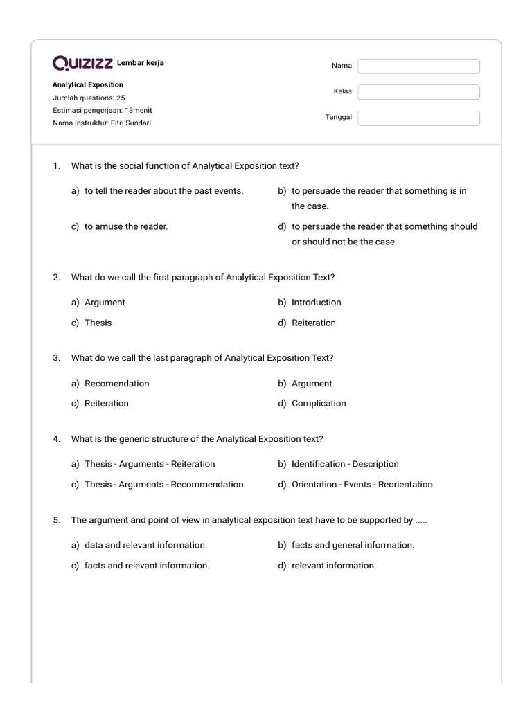 Analytical Exposition Worksheet Guide | PDF | Hand Washing | Virus
