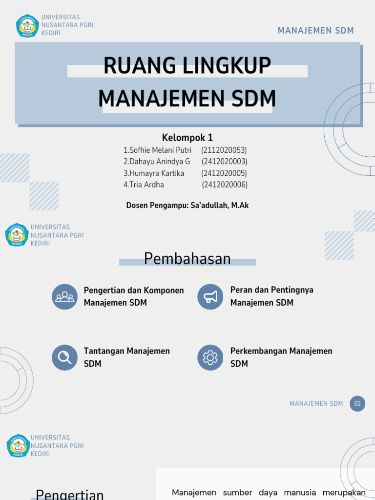 Kel.1 - Ruang Lingkup MSDM | PDF