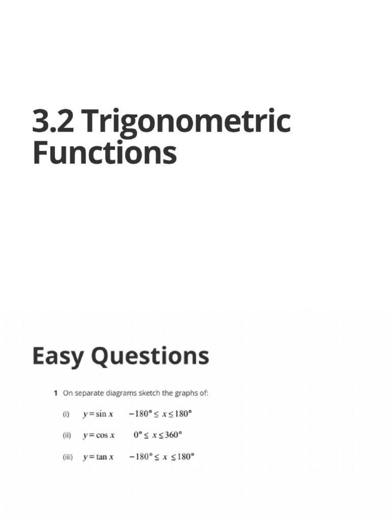 3 2 Trigonometric Functions AqP~ | PDF