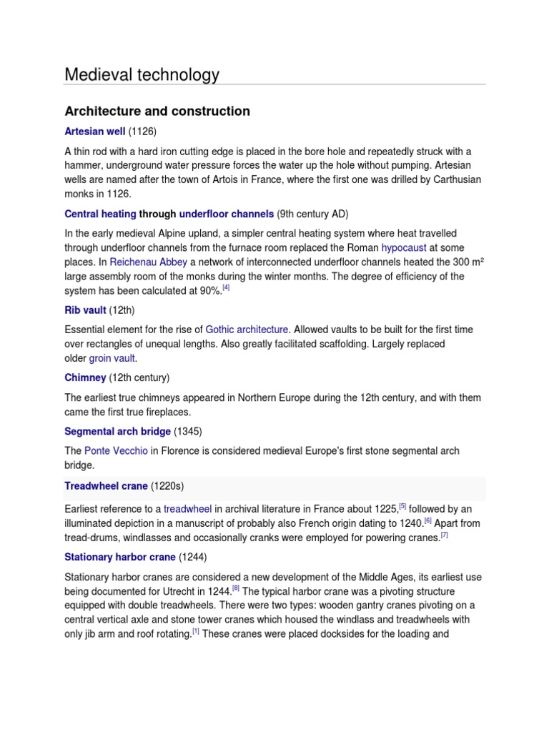 Medieval Technology: Architecture and Construction | Download Free PDF ...