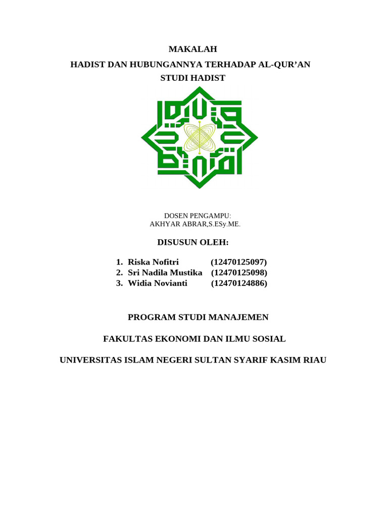 Hubungan Hadist dan Al-Qur'an dalam Islam | PDF