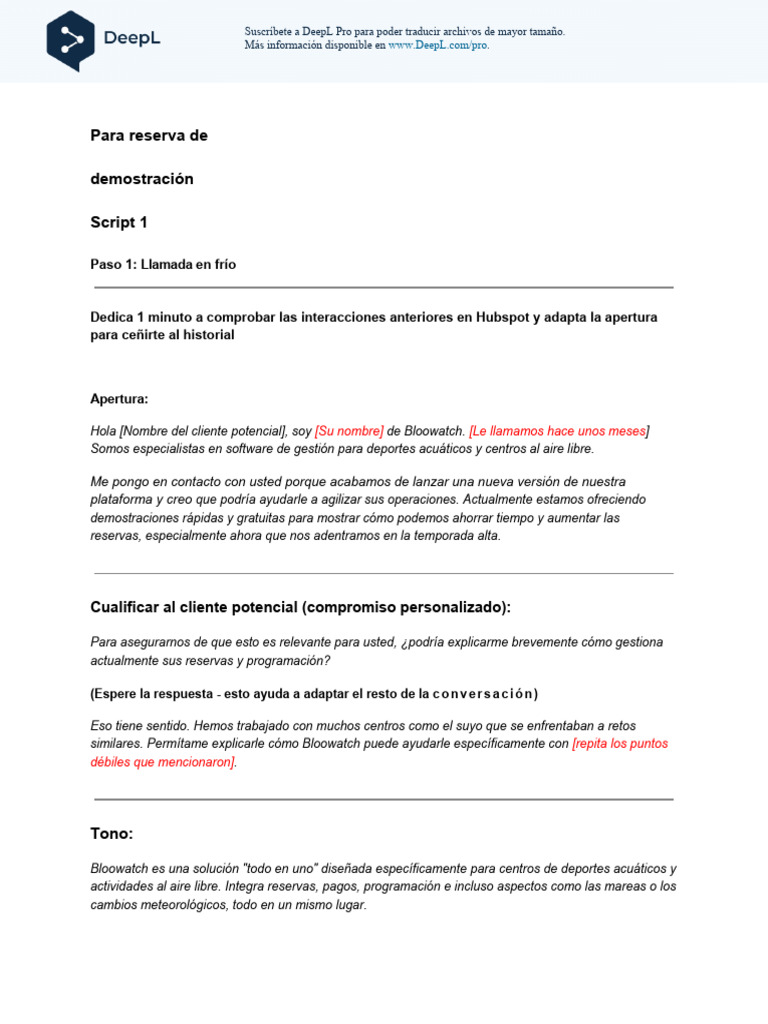 Script For Demo Booking Es | PDF | Software | Informática