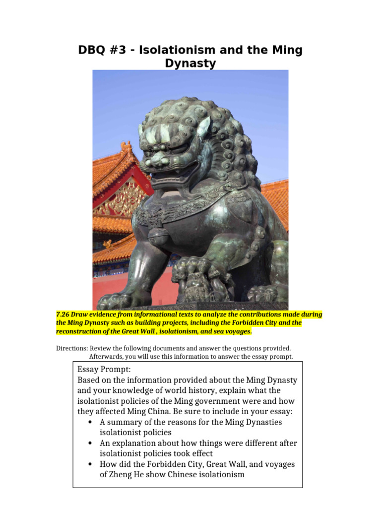 dbq | PDF | China | World Politics