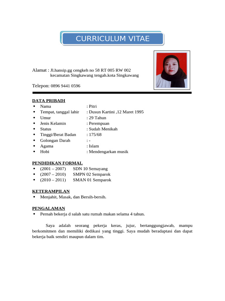 CV Pitri | PDF