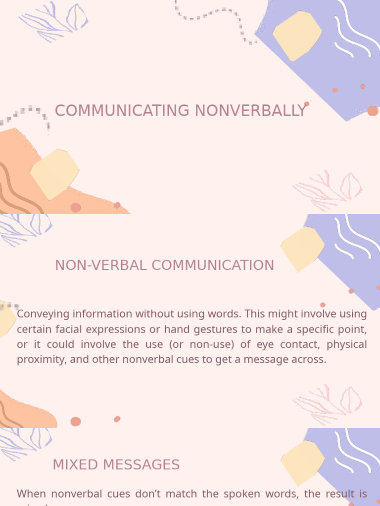 Understanding Nonverbal Communication | PDF