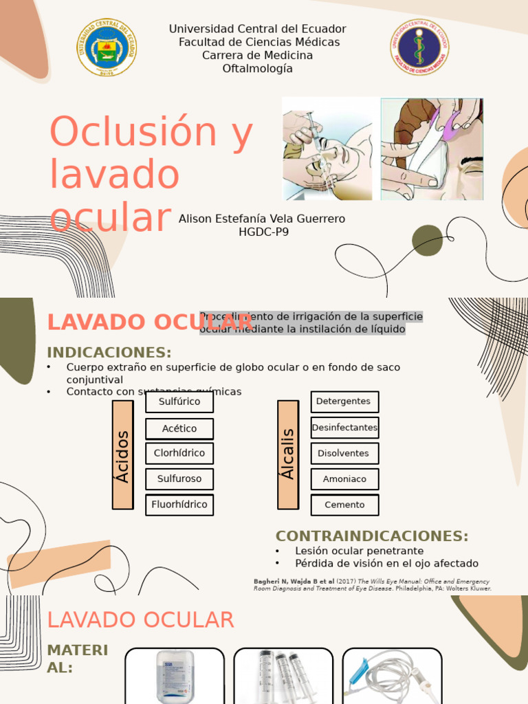 Lavado y Oclusión Ocular: Procedimientos Clave | PDF | Especialidades ...