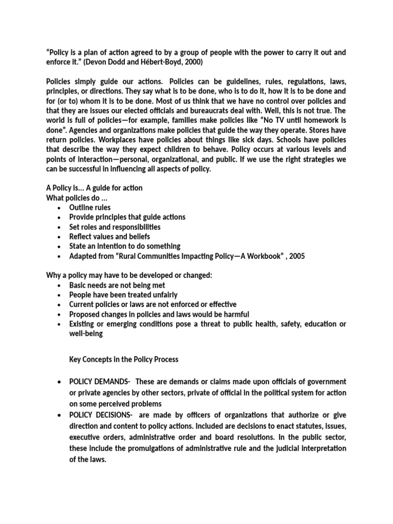 Key Concepts of Policy Process | PDF | Policy