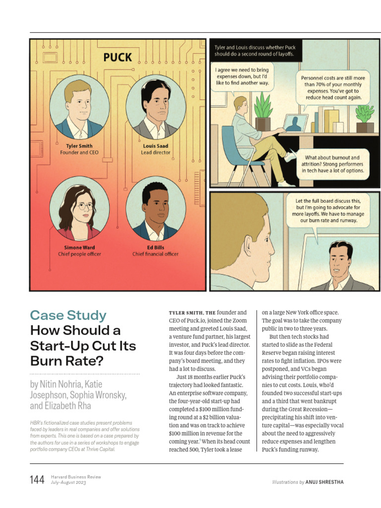 Case Study How Should A Start-Up Cut Its Burn Rate | PDF | Layoff | Employment