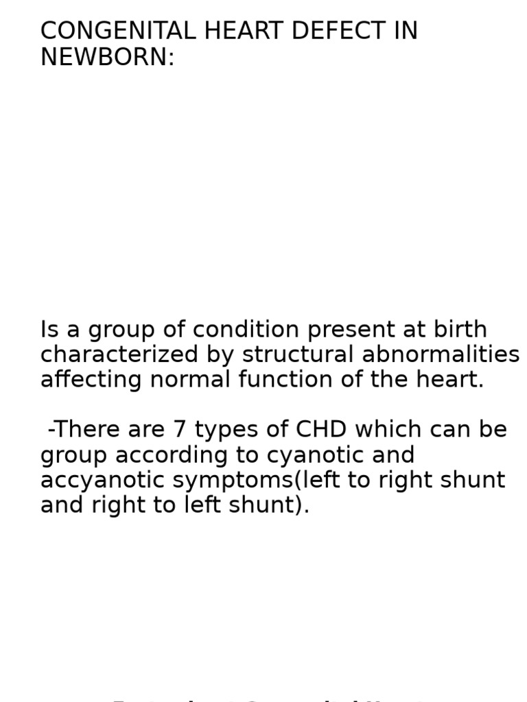 Congenital Heart Defect in Newborn | PDF