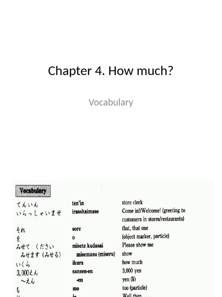 Understanding Numbers and Vocabulary | PDF