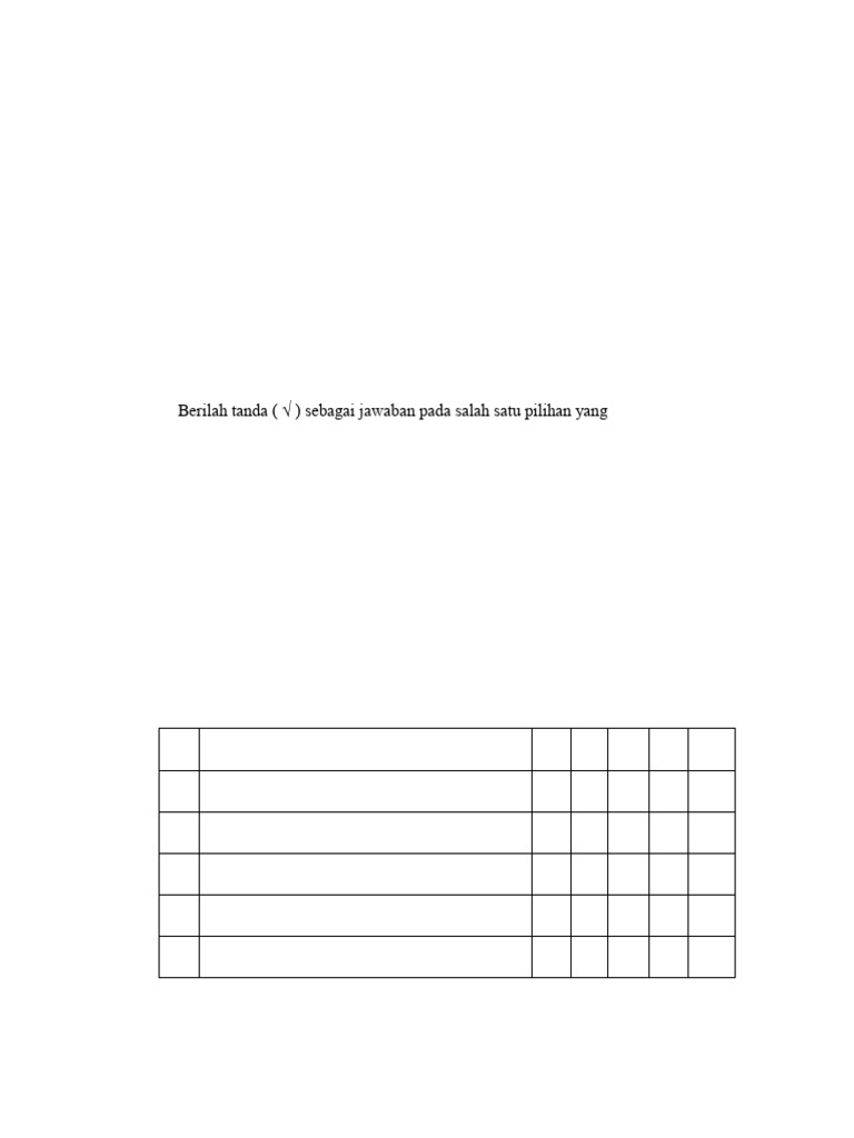 Contoh Lampiran Form Angket | PDF