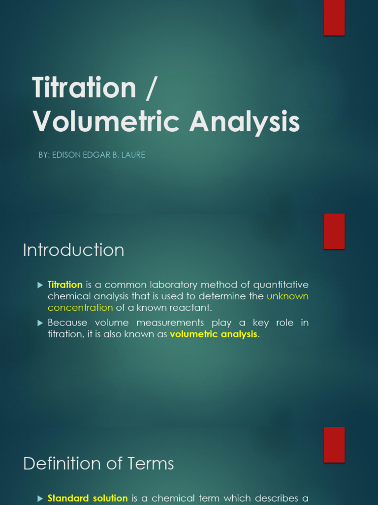 Titration | PDF | Concentration | Mole (Unit)