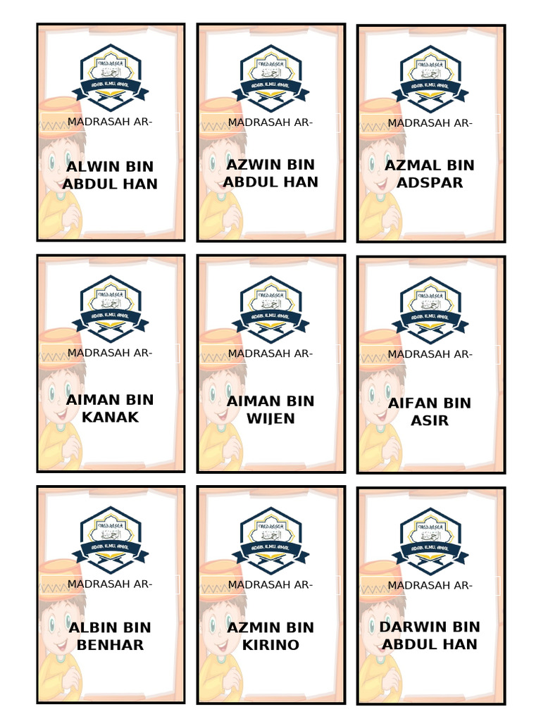 Student List for Madrasah Ar-Rahmah | PDF