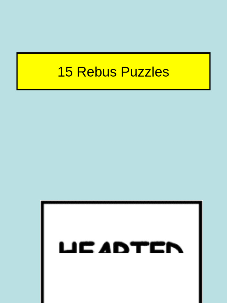 Rebus Puzzles | PDF