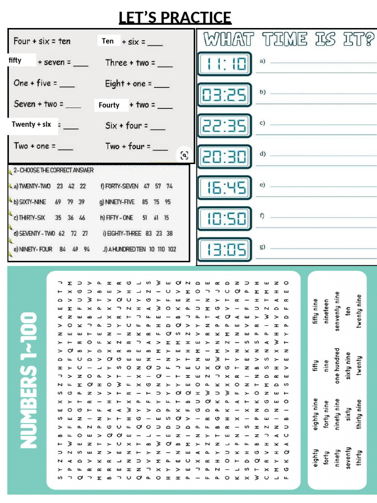 Numbers 1-100 | PDF