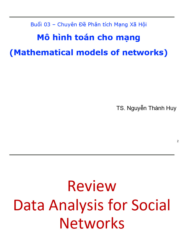 03 CD Phan Tich Mang Xa Hoi - Mo Hinh Toan Cho Mang Xa Hoi | PDF ...