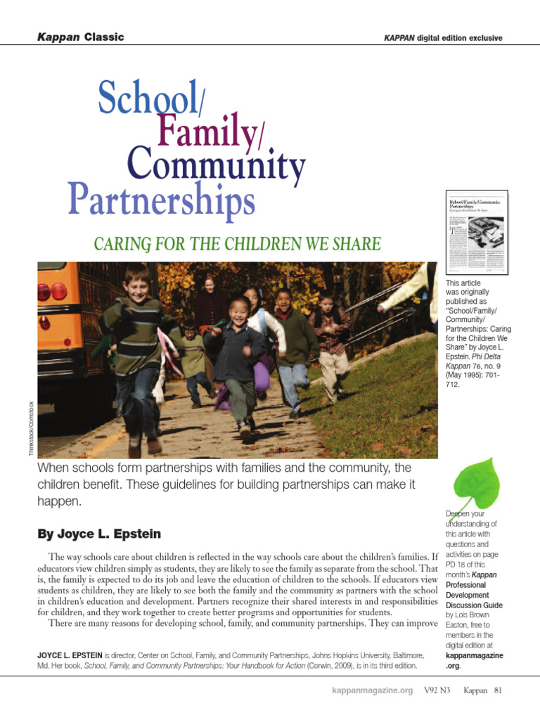 School Family Community Partnerships | PDF | Schools | Teachers