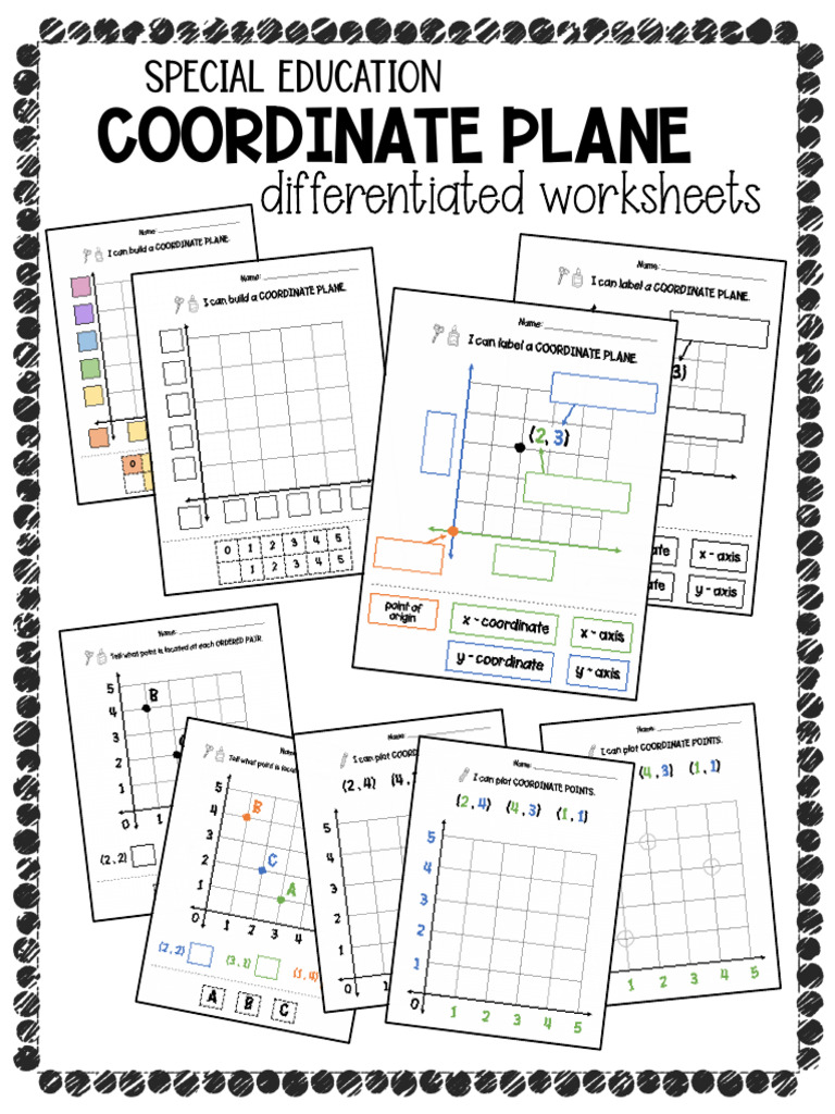 Coordinate Plane: Differentiated Worksheets | PDF | Geometry ...