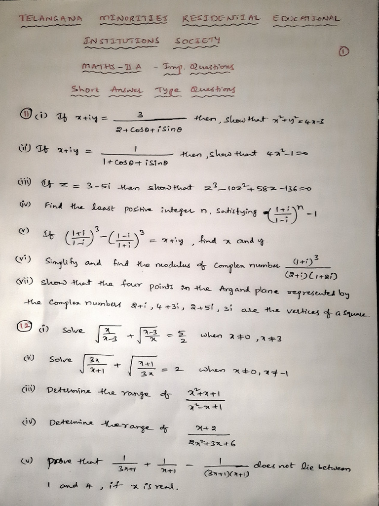 Maths IIA 4marks | PDF