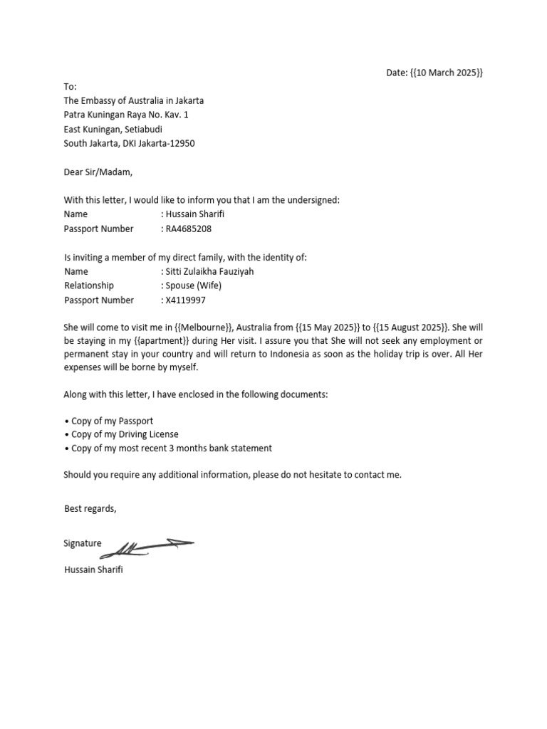 Personal Invitation Letter | PDF