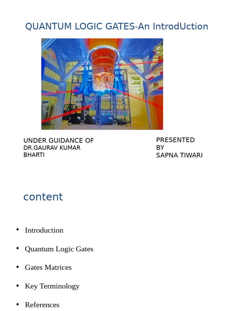 Presentation on quantum logic gates | PDF | Quantum Entanglement ...