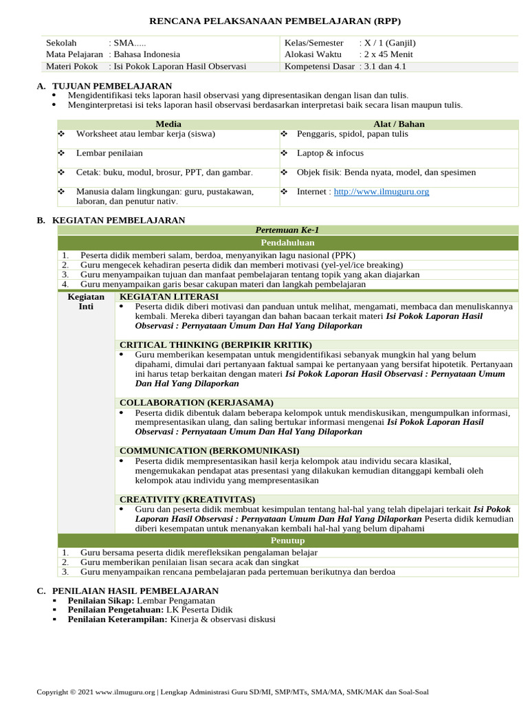 CONTOH RPP | PDF