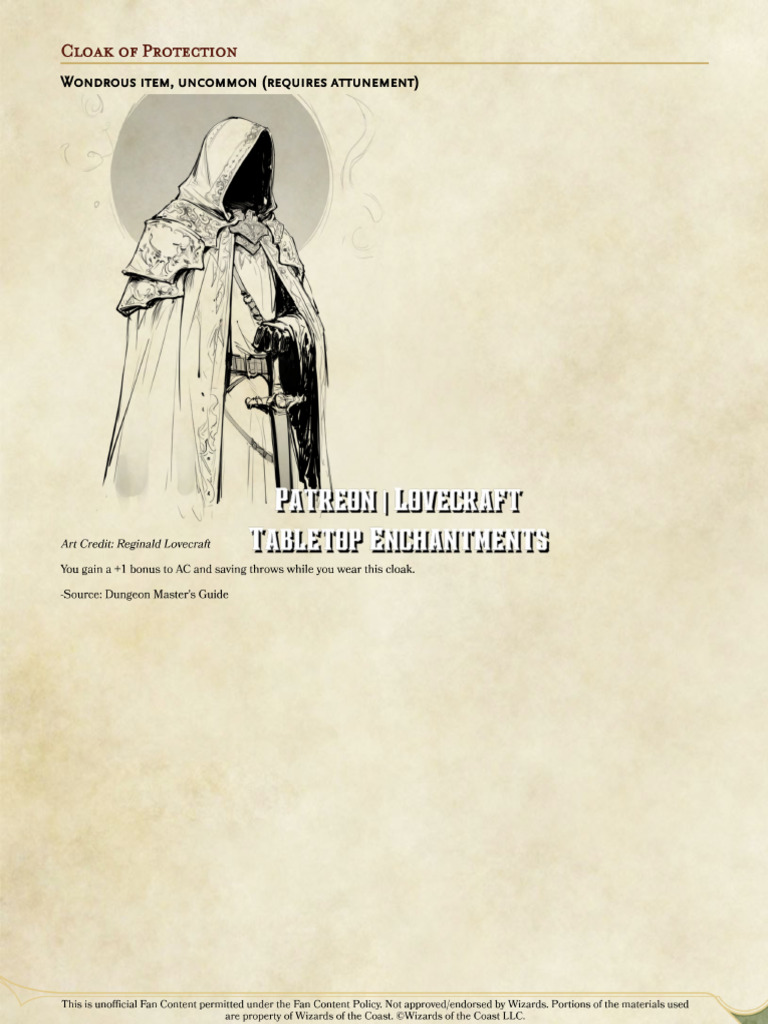 Cloak of Protection | PDF