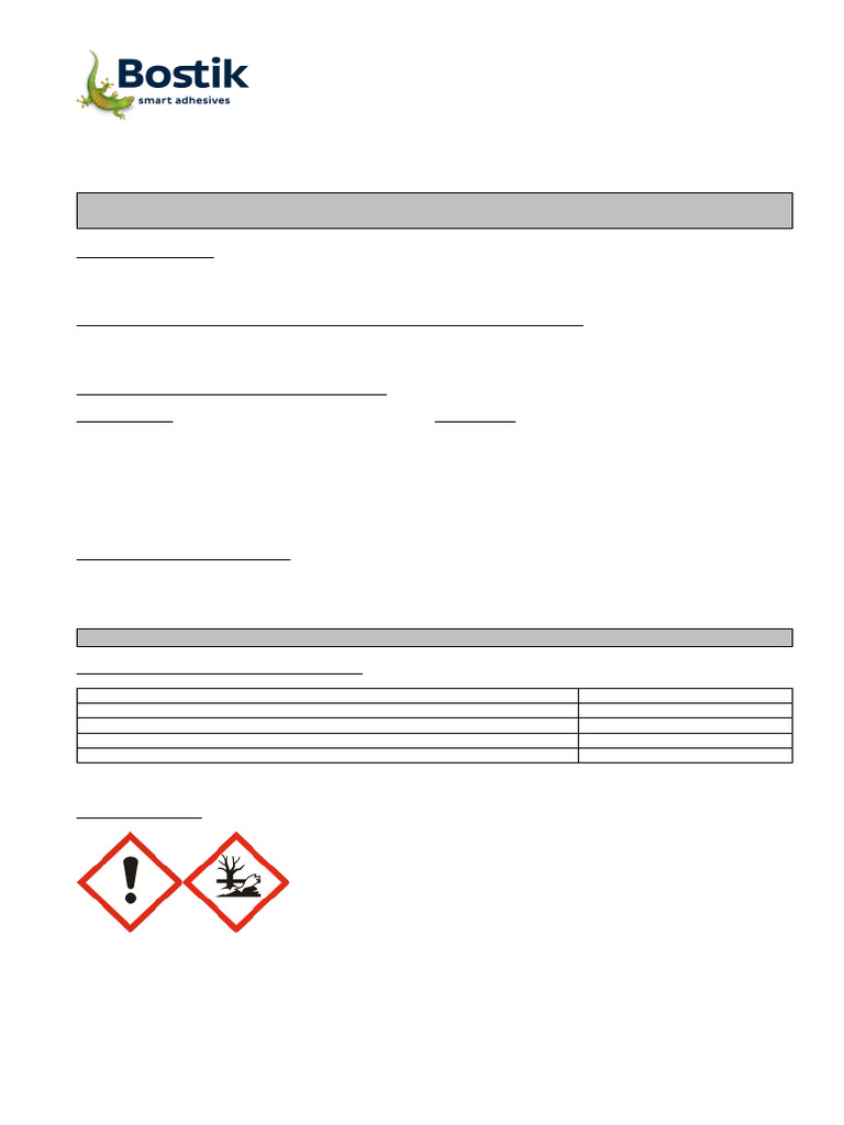 Bostik DIY Philippines ElSupremo Safety Data Sheet | PDF | Toxicity ...