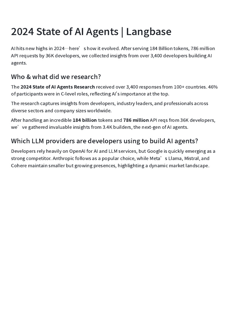 04 25.01.20 Langbase 2024 State of AI Agents | PDF | Artificial Intelligence | Intelligence (AI ...