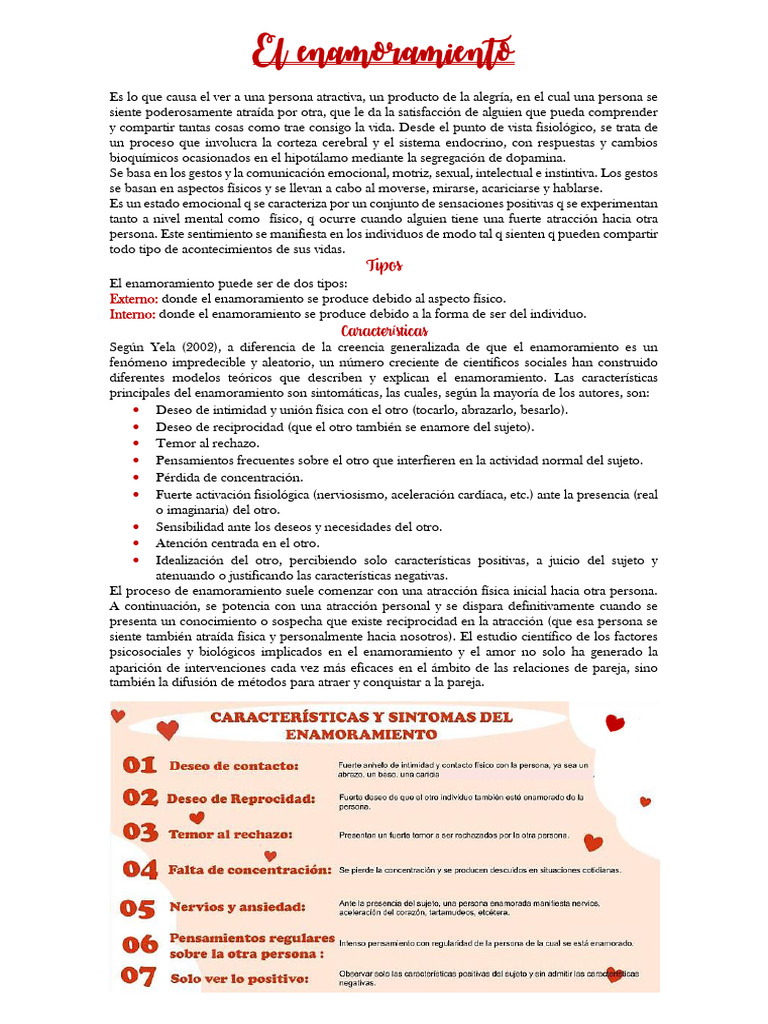 El Enamoramiento | PDF | Las emociones | Conceptos psicologicos