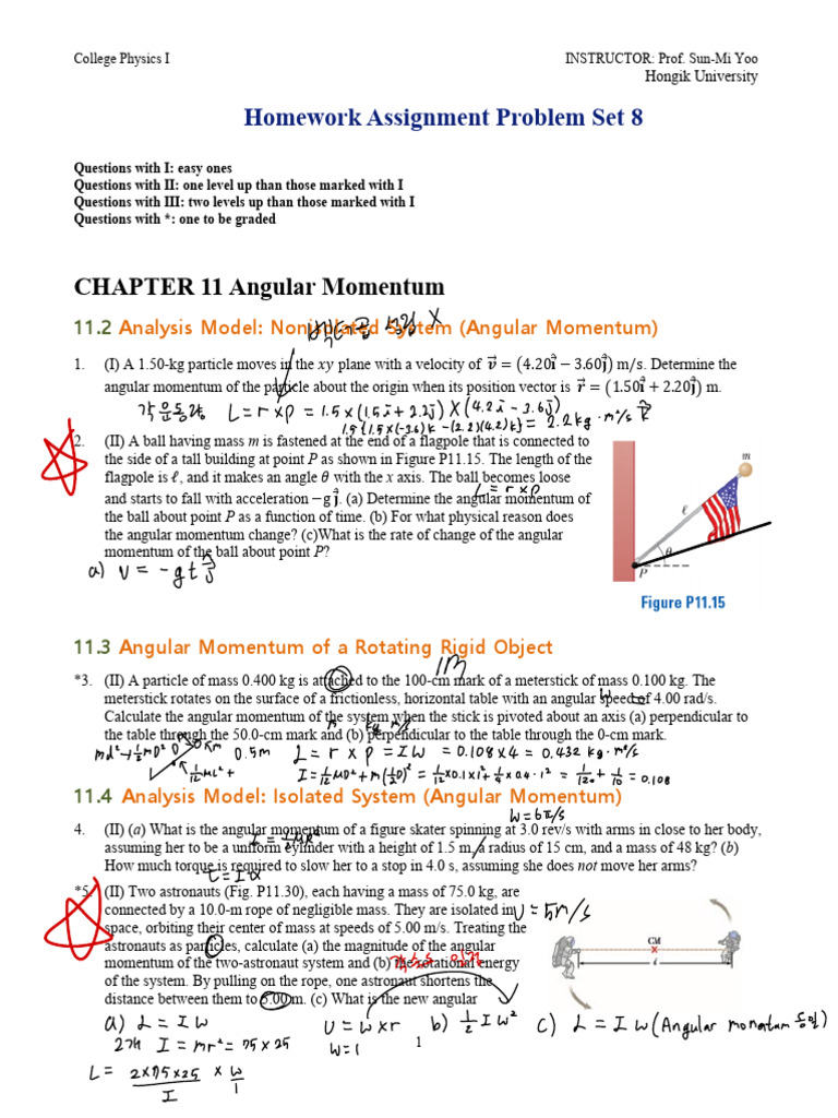 HW8_Ch11.12_2024 | PDF | Angular Momentum | Force